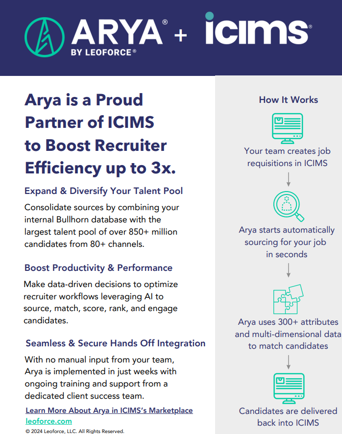 Candidate Matching Solution by Leoforce, LLC | iCIMS Marketplace