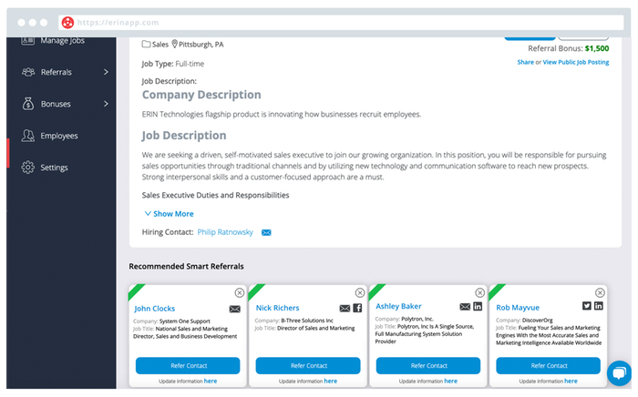 Features | Employee Referral Platform by ERIN | ICIMS Marketplace