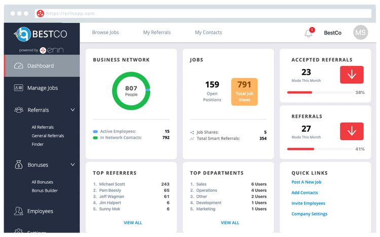 Employee Referral Platform by ERIN | iCIMS Marketplace