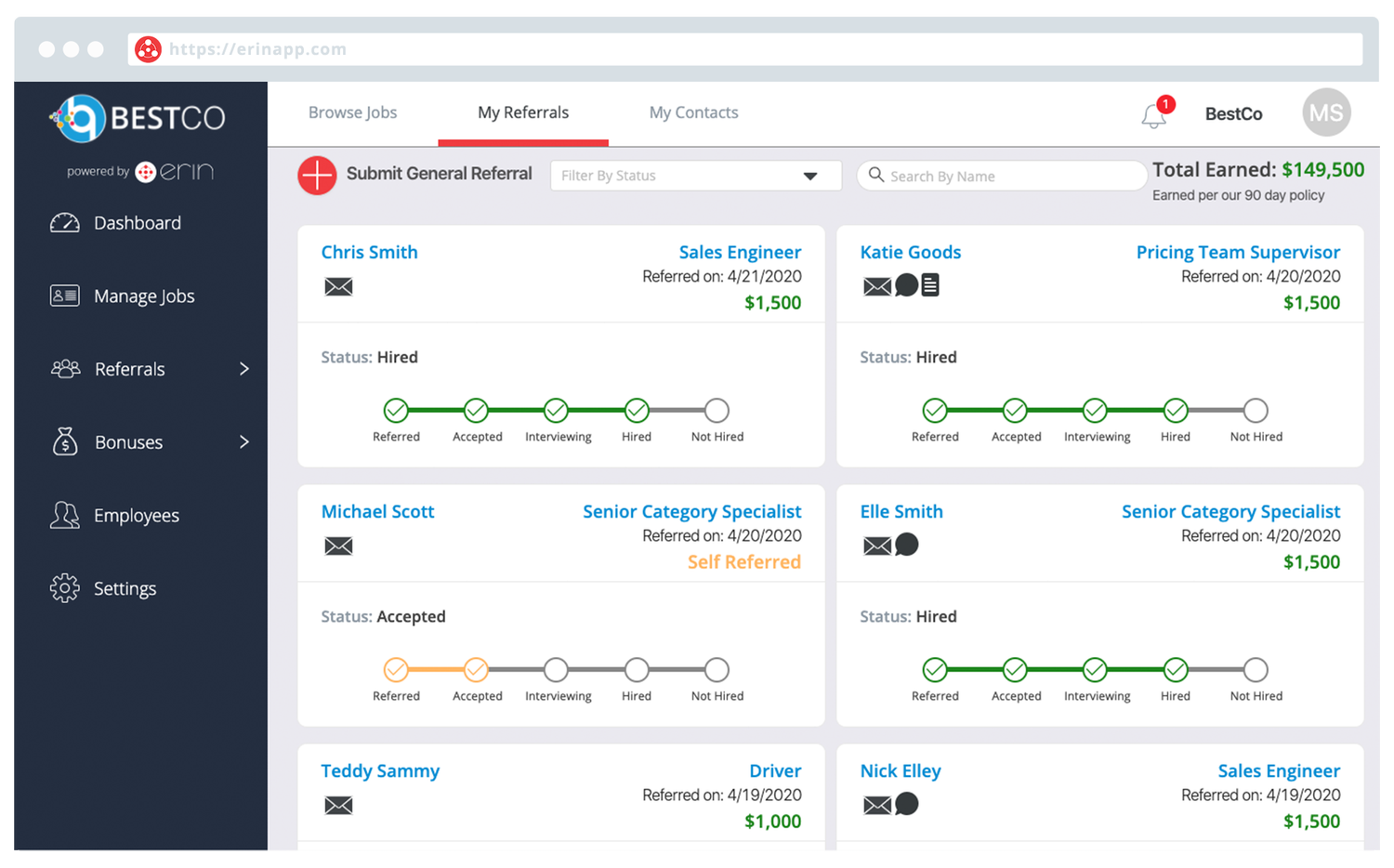 Employee Referral Platform by ERIN | iCIMS Marketplace