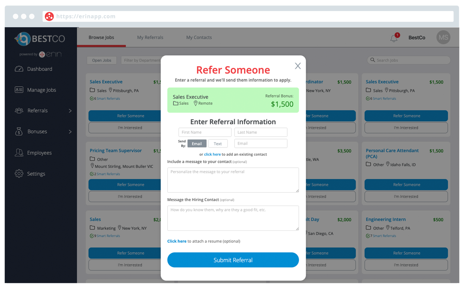 Employee Referral Platform by ERIN | iCIMS Marketplace