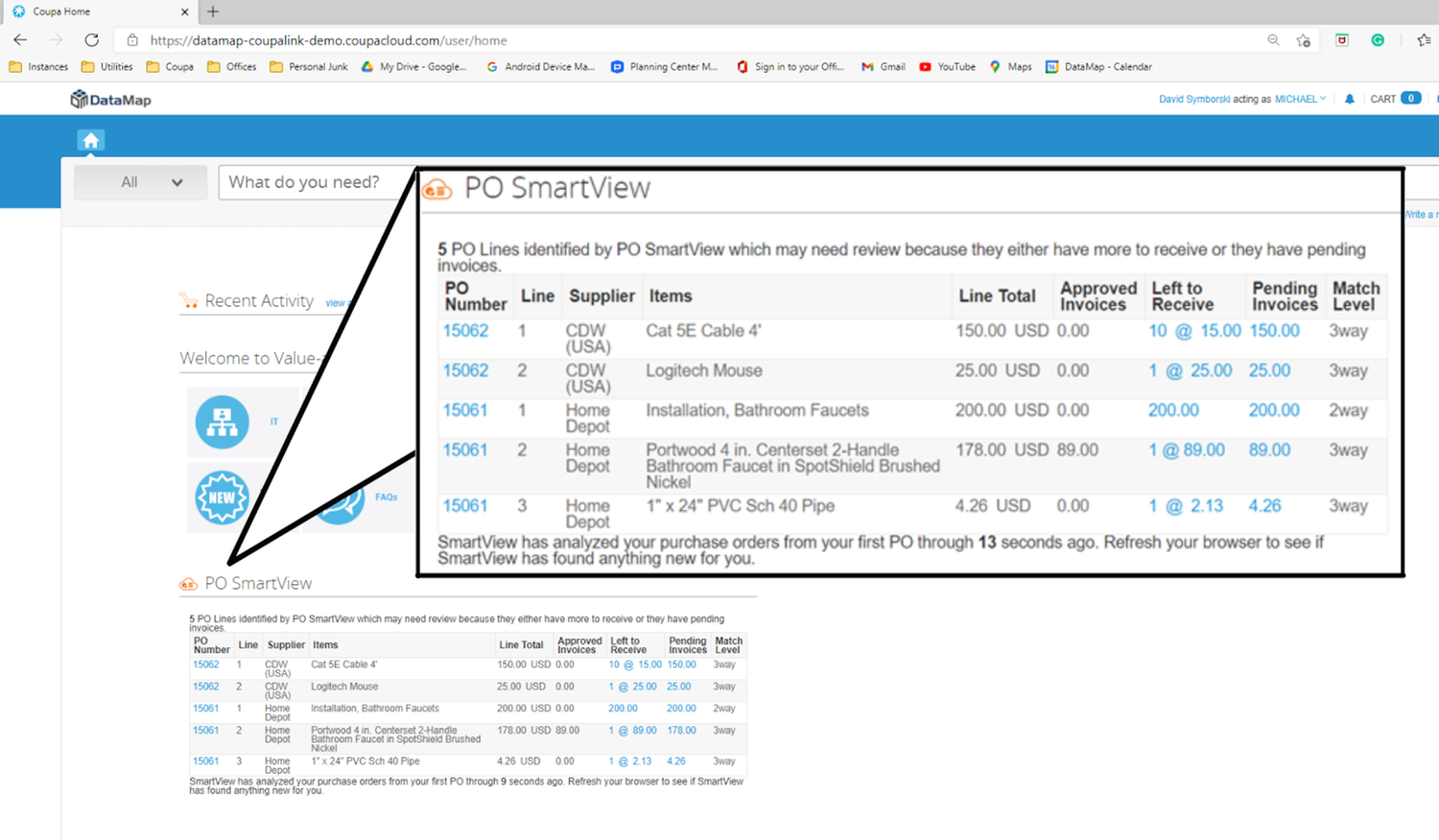 DataMap PO SmartView | Coupa App Marketplace