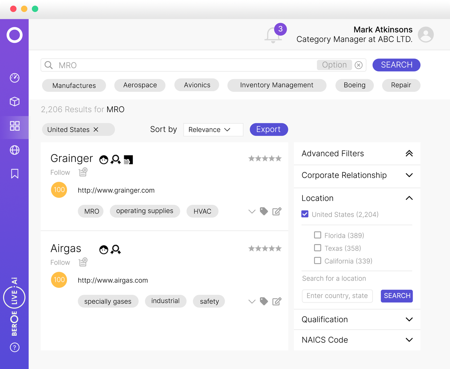 Beroe LiVE.Ai Procurement Intelligence | Coupa App Marketplace