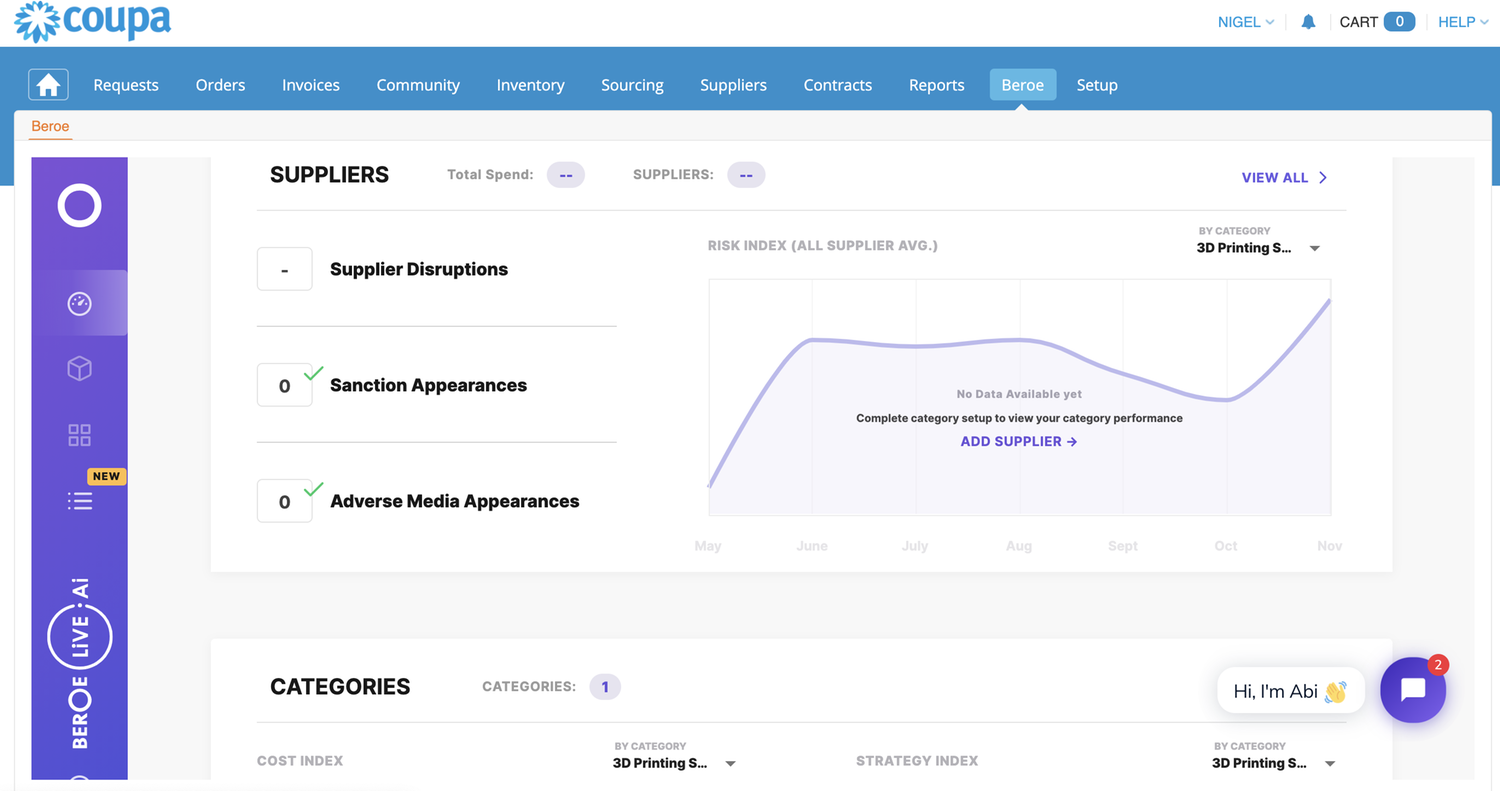 Beroe LiVE.Ai Procurement Intelligence | Coupa App Marketplace