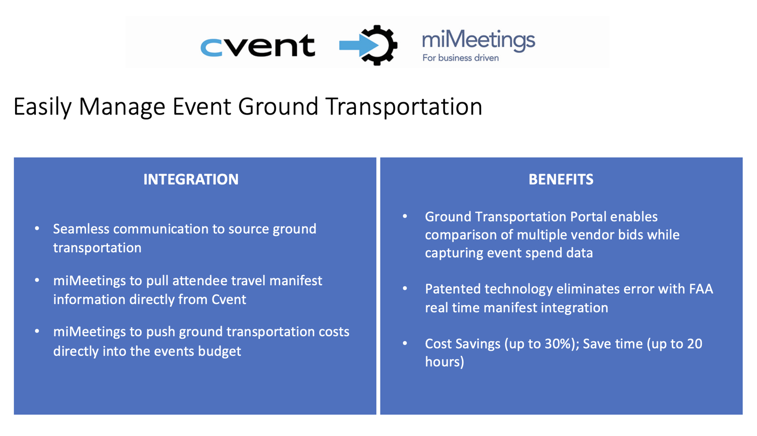 Cvent miMeetings Integration | Cvent App Marketplace