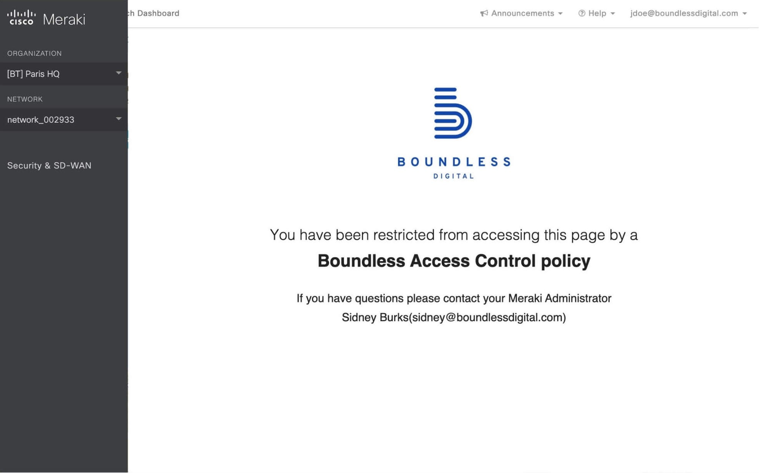 Boundless | Access Control | Cisco Networking App Marketplace