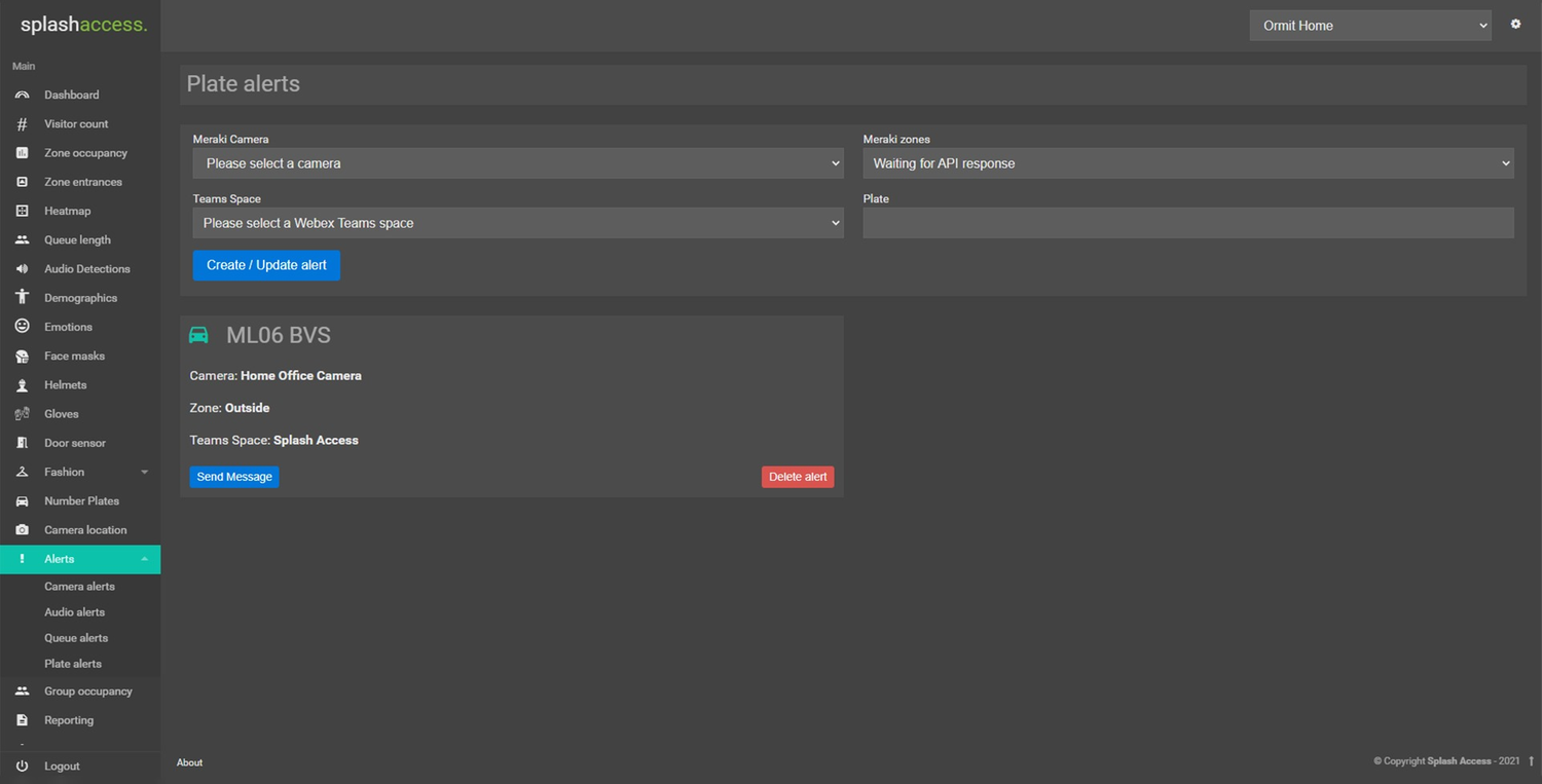 Splash MV ALPR Alerts | Cisco Networking App Marketplace