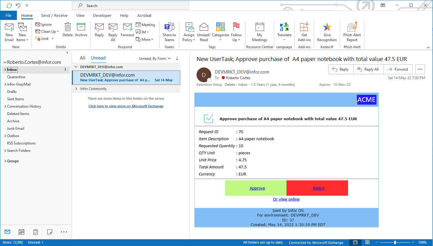 ION Workflow Email Based Approval | Infor Marketplace