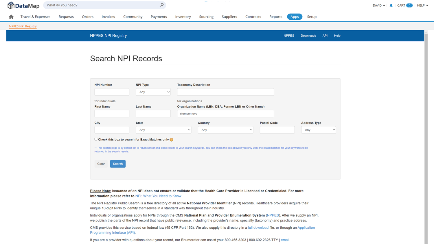 Healthcare Provider (HCP) NPI Search | Coupa App Marketplace