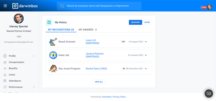 Recognition | Darwinbox Marketplace