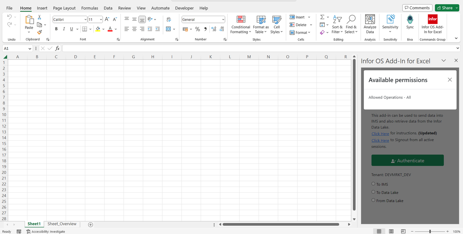 Infor OS Add-In for Microsoft Excel | Infor Marketplace