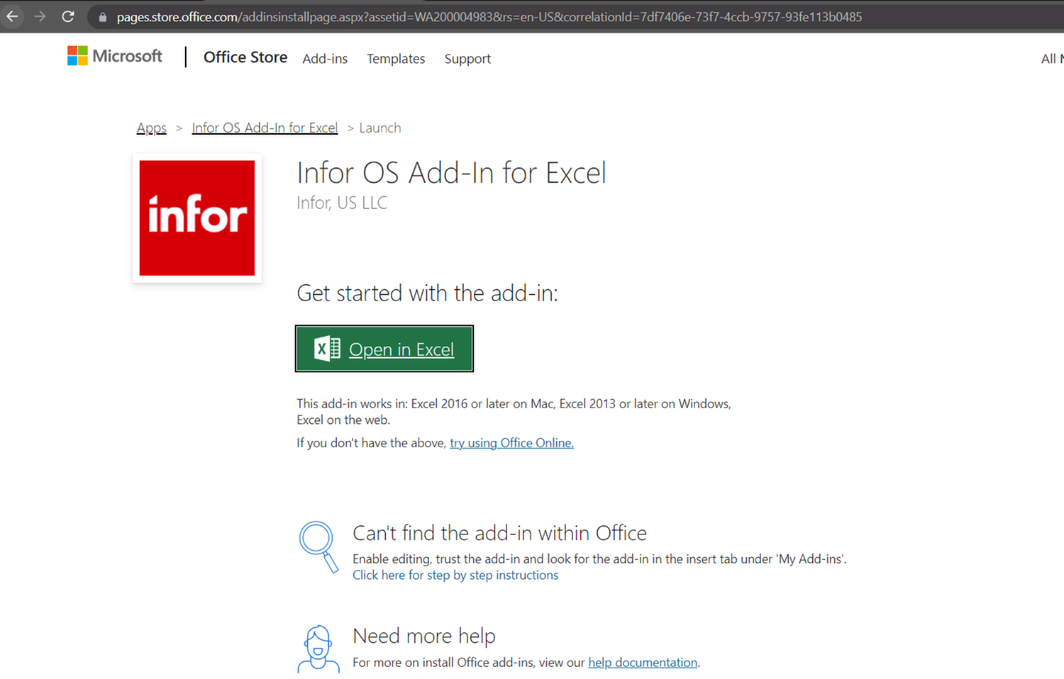 Infor OS Add-In for Microsoft Excel | Infor Marketplace