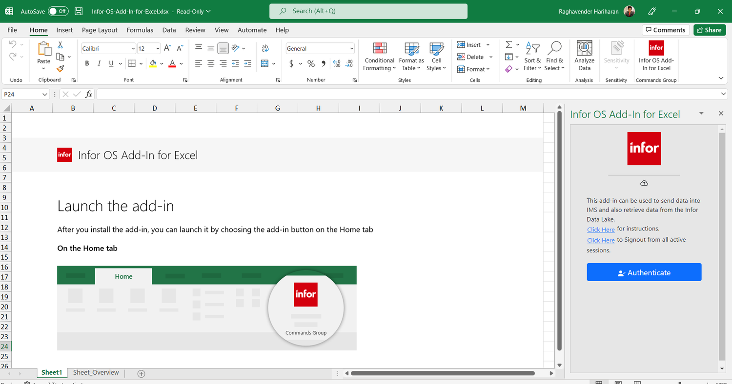Infor OS Add-In for Microsoft Excel | Infor Marketplace