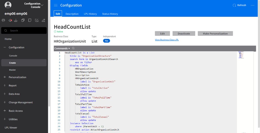 HR Talent - Config Console Head Count Report | Infor Marketplace