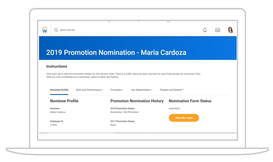 Promotion Nomination | Workday Marketplace