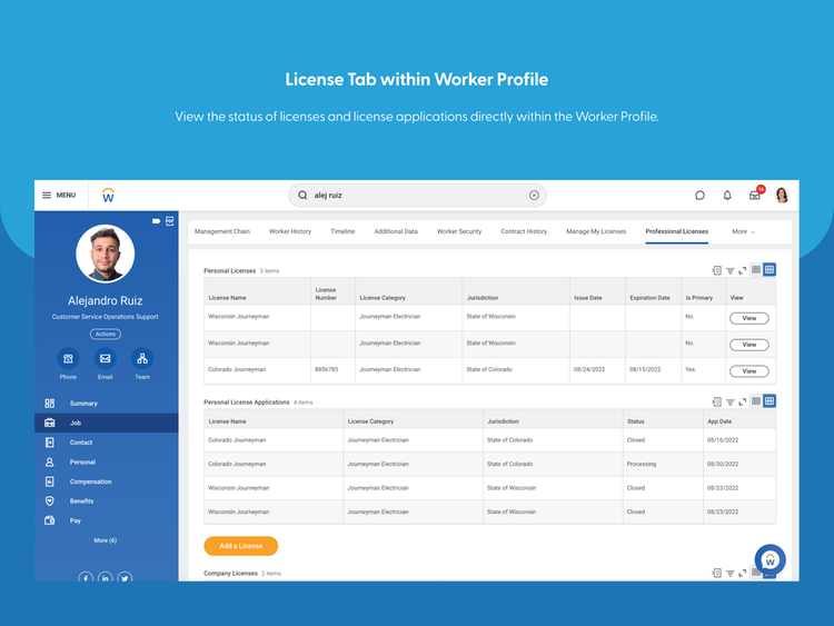 Licensing and Credentialing Management | Workday Marketplace
