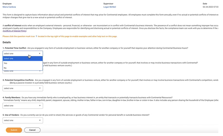 Conflict of Interest Extend App | Workday Marketplace
