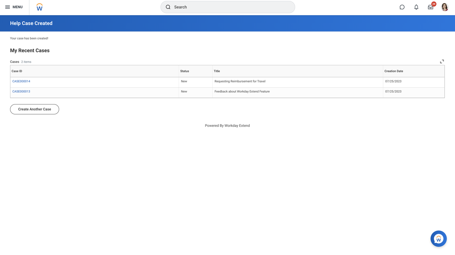Help Case Creation | Workday Marketplace