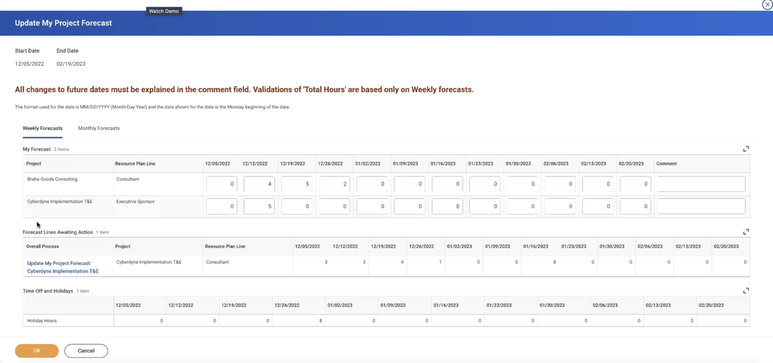 Project Forecasting Workday Marketplace