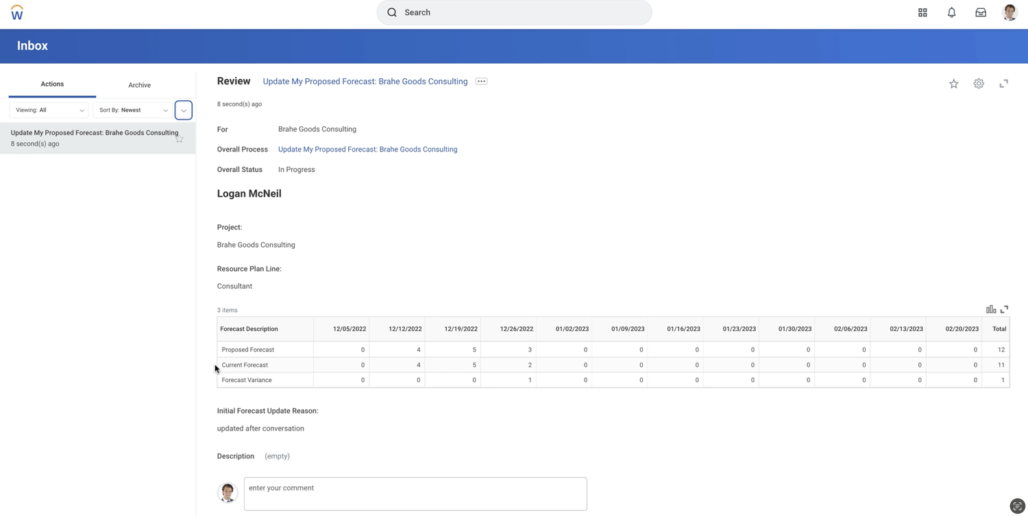 Project Forecasting | Workday Marketplace