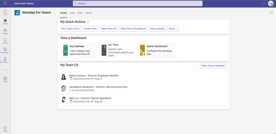 Workday for Microsoft Teams | Workday Marketplace