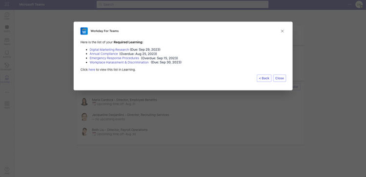 Workday for Microsoft Teams | Workday Marketplace