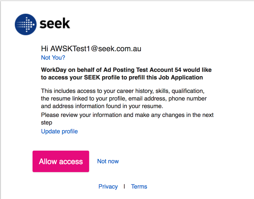 Apply with SEEK | Workday Marketplace