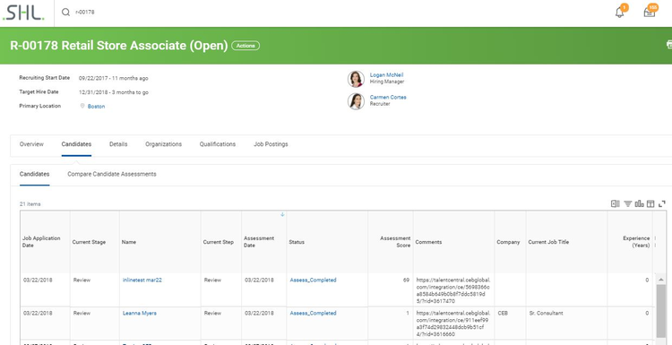 SHL Inline Assessment Integration | Workday Marketplace