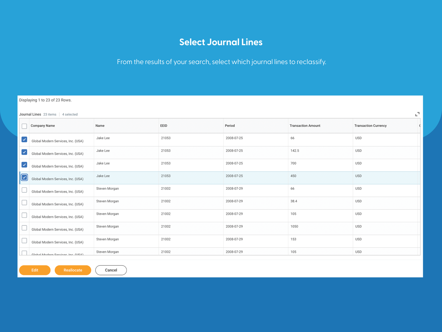 Journal Line Reclassification | Workday Marketplace