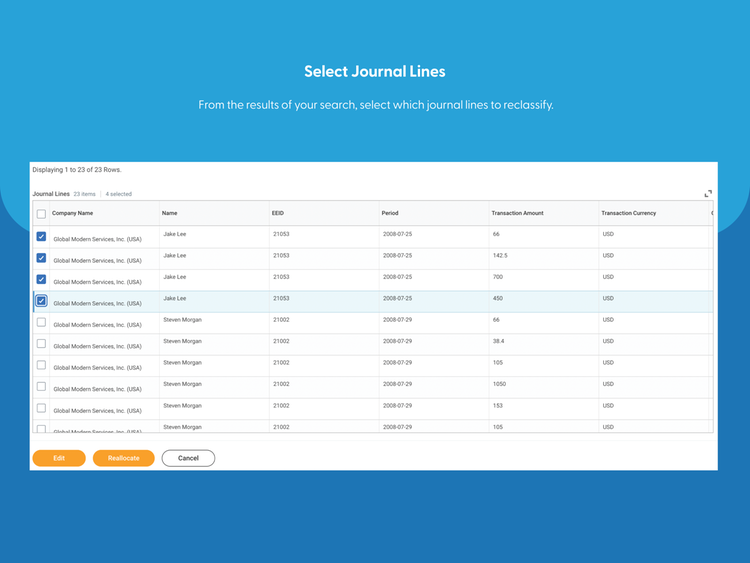 Journal Line Reclassification | Workday Marketplace