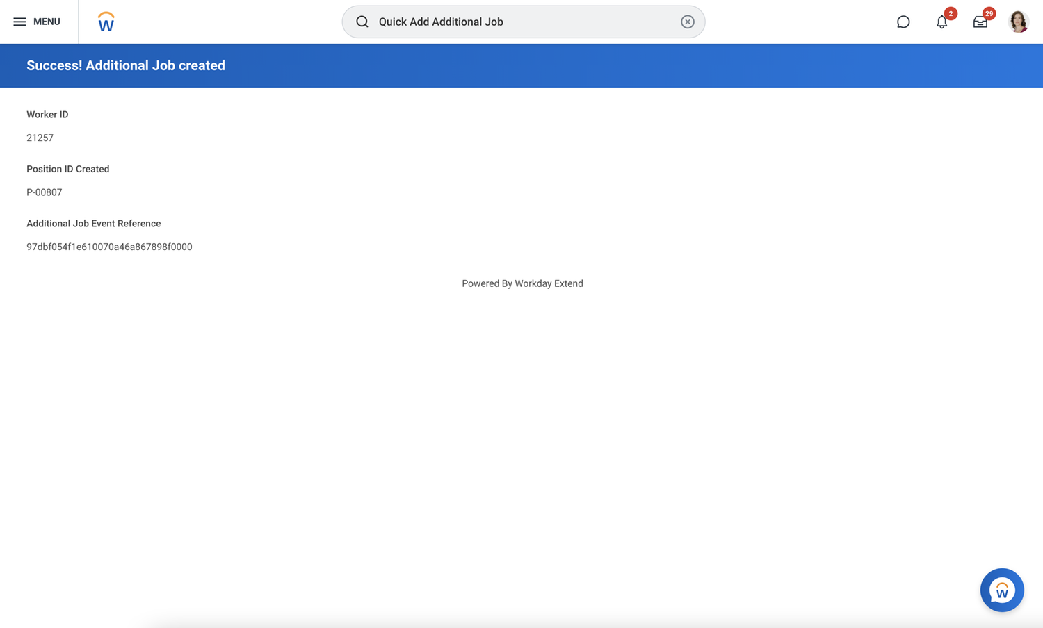 Quick Add Additional Job | Workday Marketplace