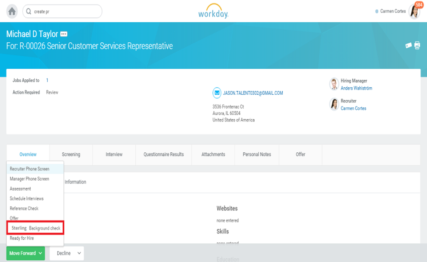 Sterling [US/EMEA] Background Checks | Workday Marketplace