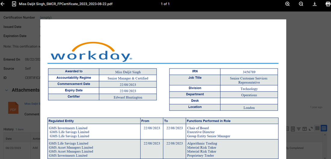 PwC Regulation & Compliance [SMCR] App | Workday Marketplace
