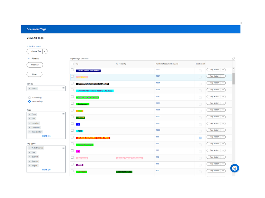 Document Tags | Workday Marketplace