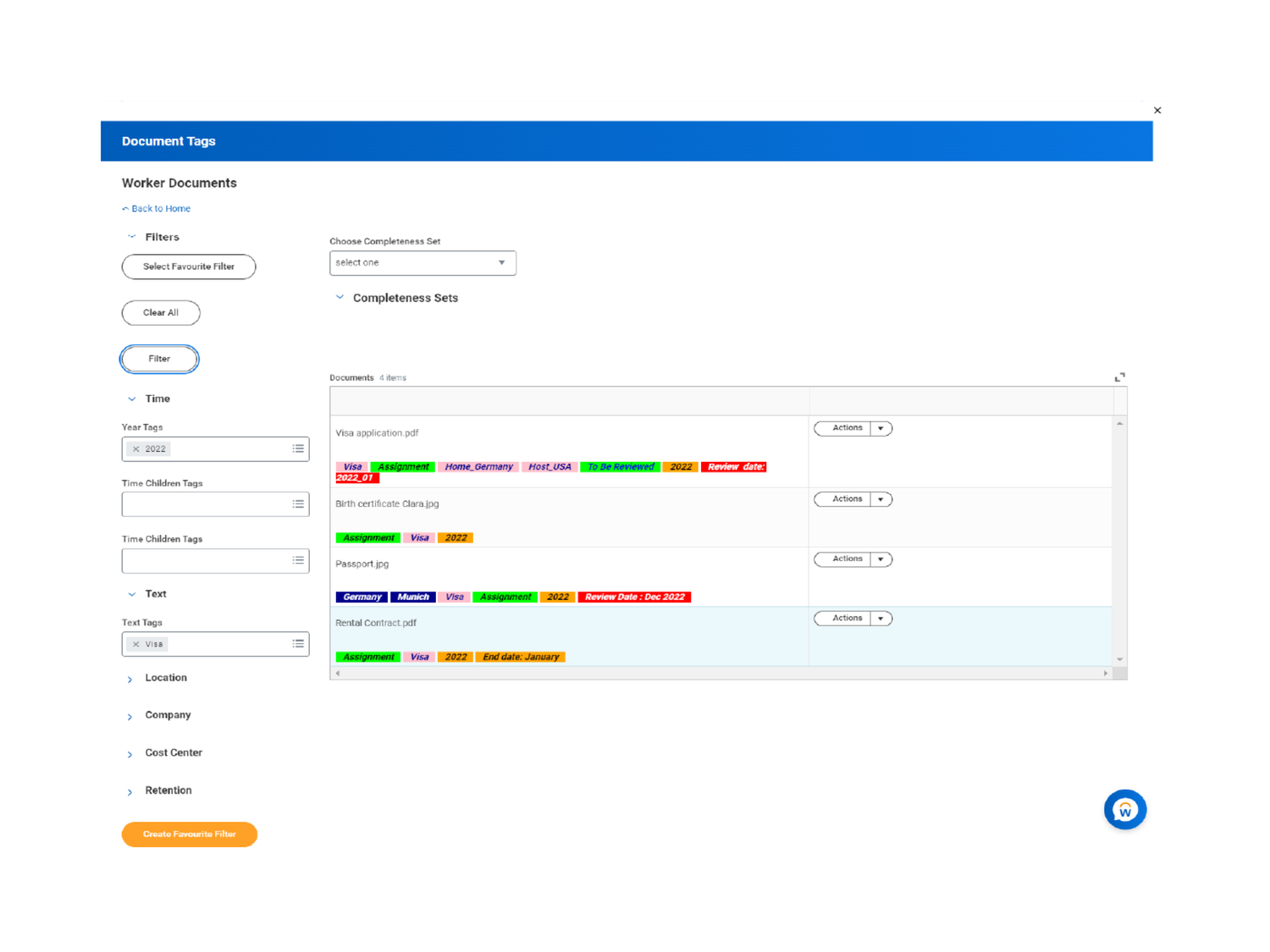 Document Tags | Workday Marketplace