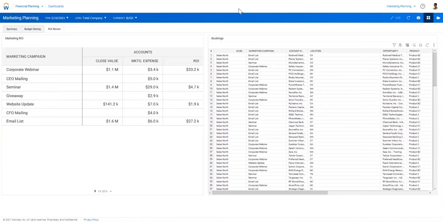 Marketing Planning | Workday Marketplace