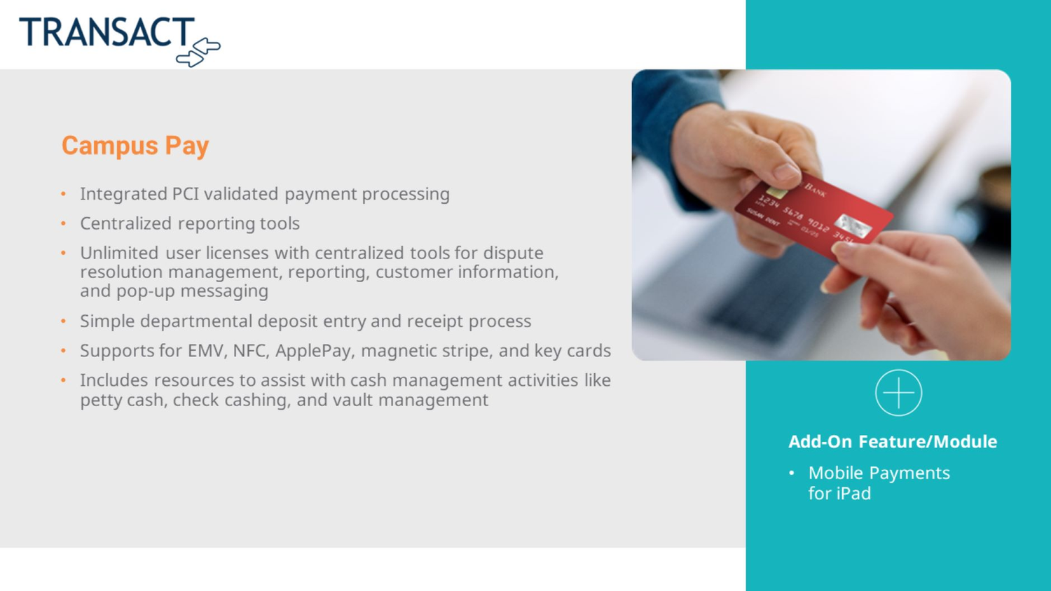 Transact Integrated Payments | Workday Marketplace