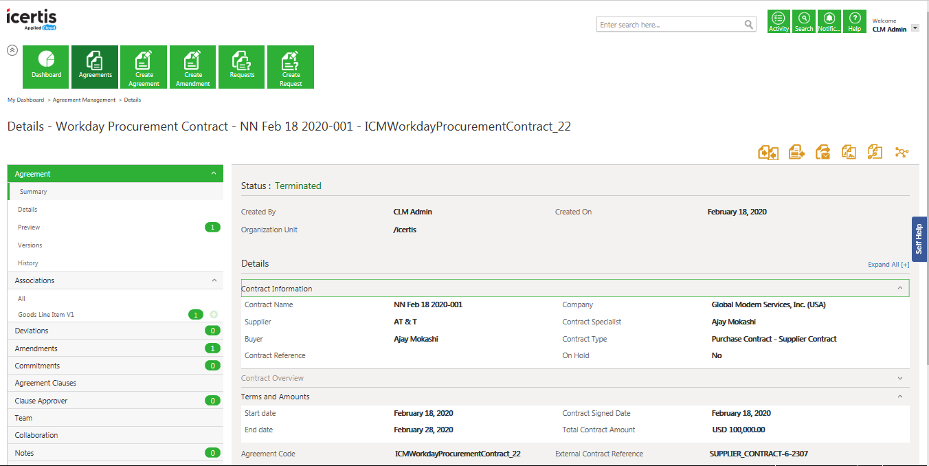 Icertis Contract Intelligence (ICI) for Workday | Workday Marketplace