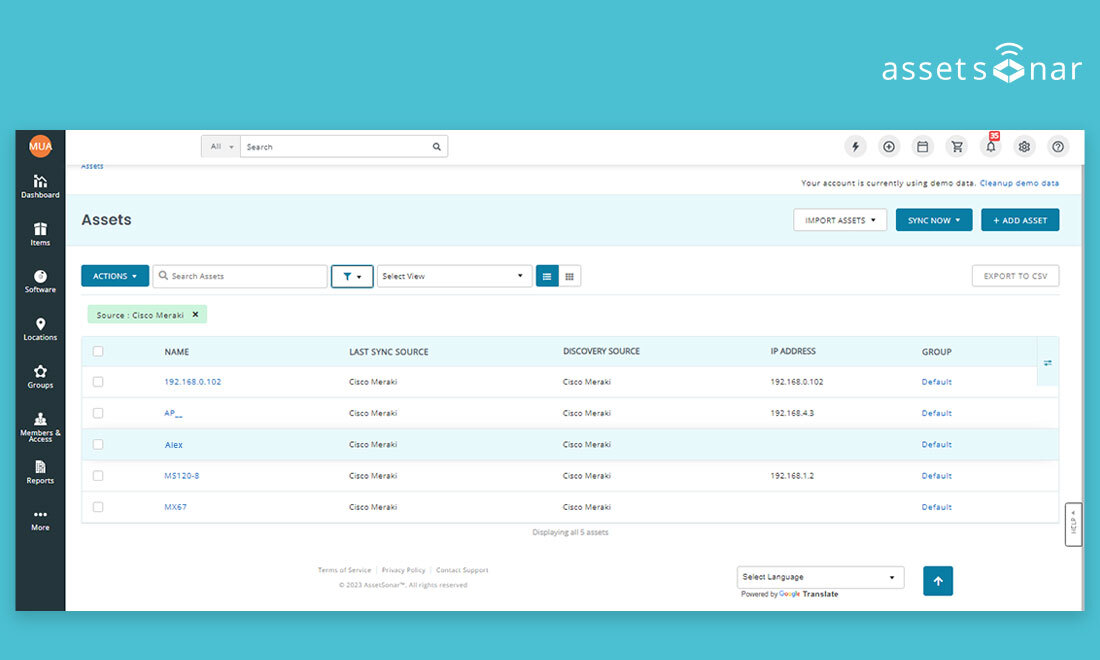 AssetSonar | Cisco Networking App Marketplace