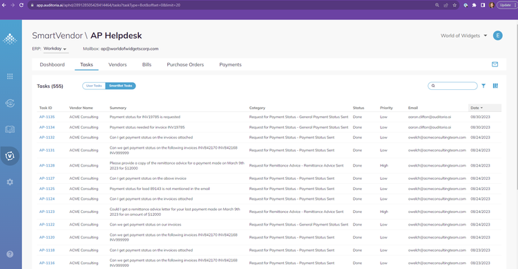 Auditoria.AI SmartVendor AP Helpdesk | Workday Marketplace