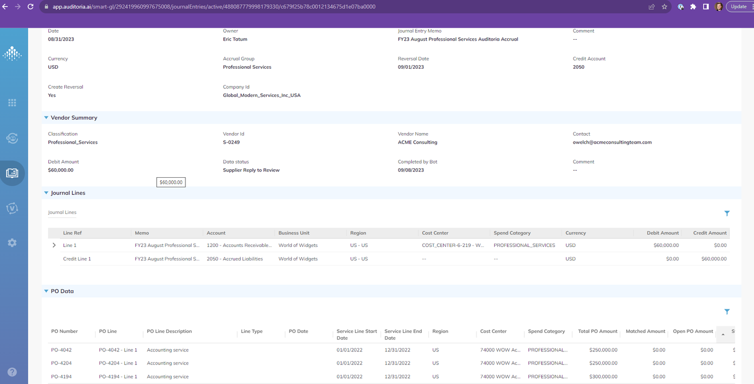 Auditoria.AI SmartVendor AP Accruals | Workday Marketplace