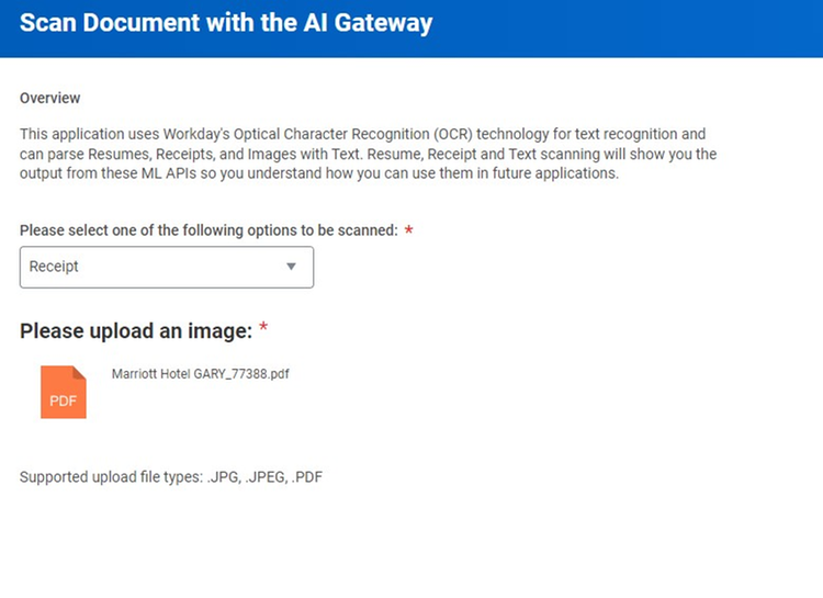 Document Intelligence with the AI Gateway | Workday Marketplace