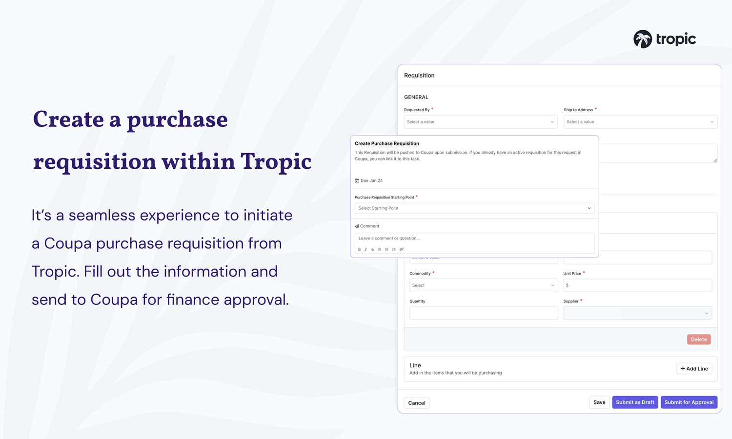 Tropic Intake Orchestration for Coupa | Coupa App Marketplace