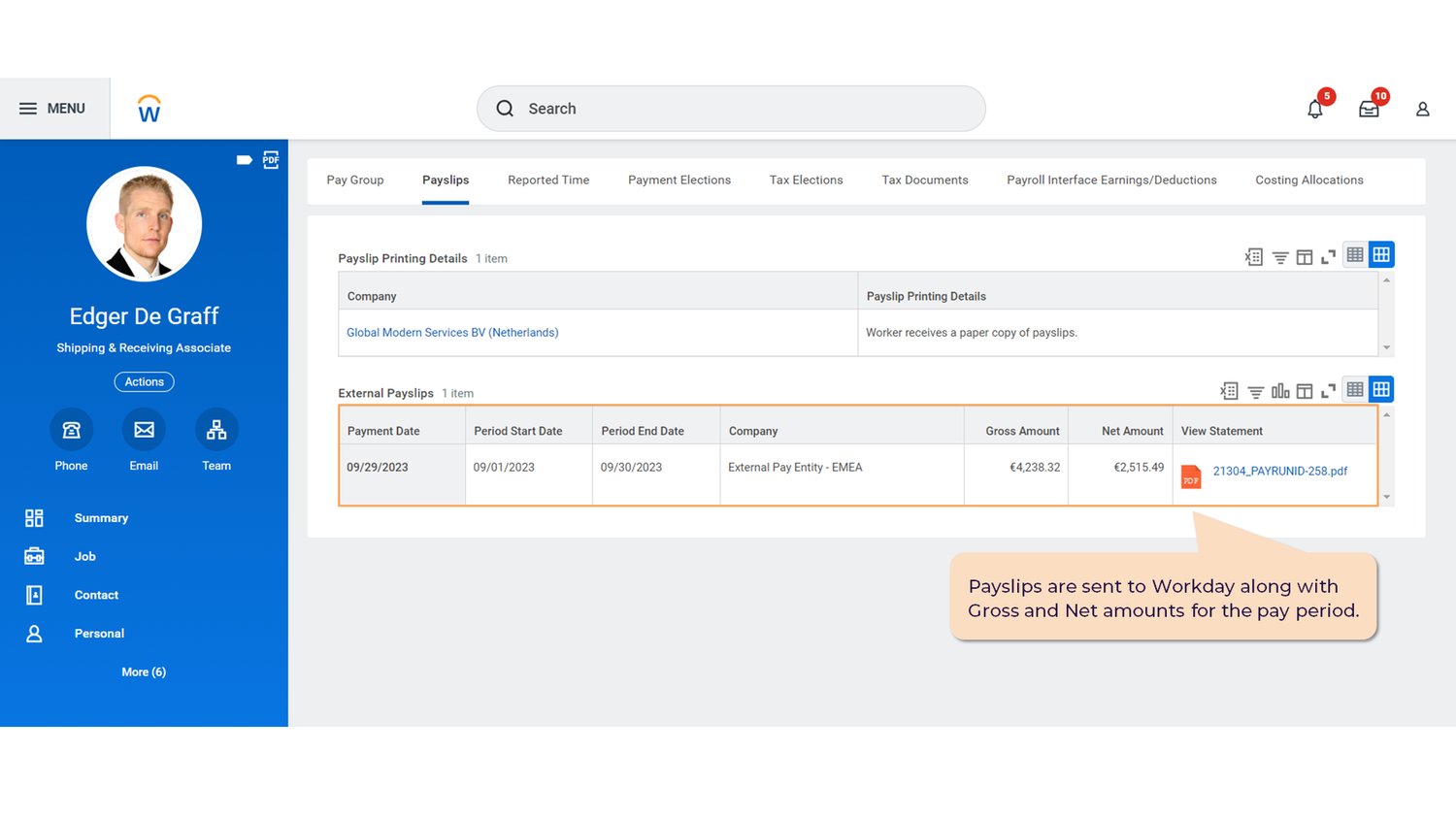 Payslip Global Payroll Connect | Workday Marketplace
