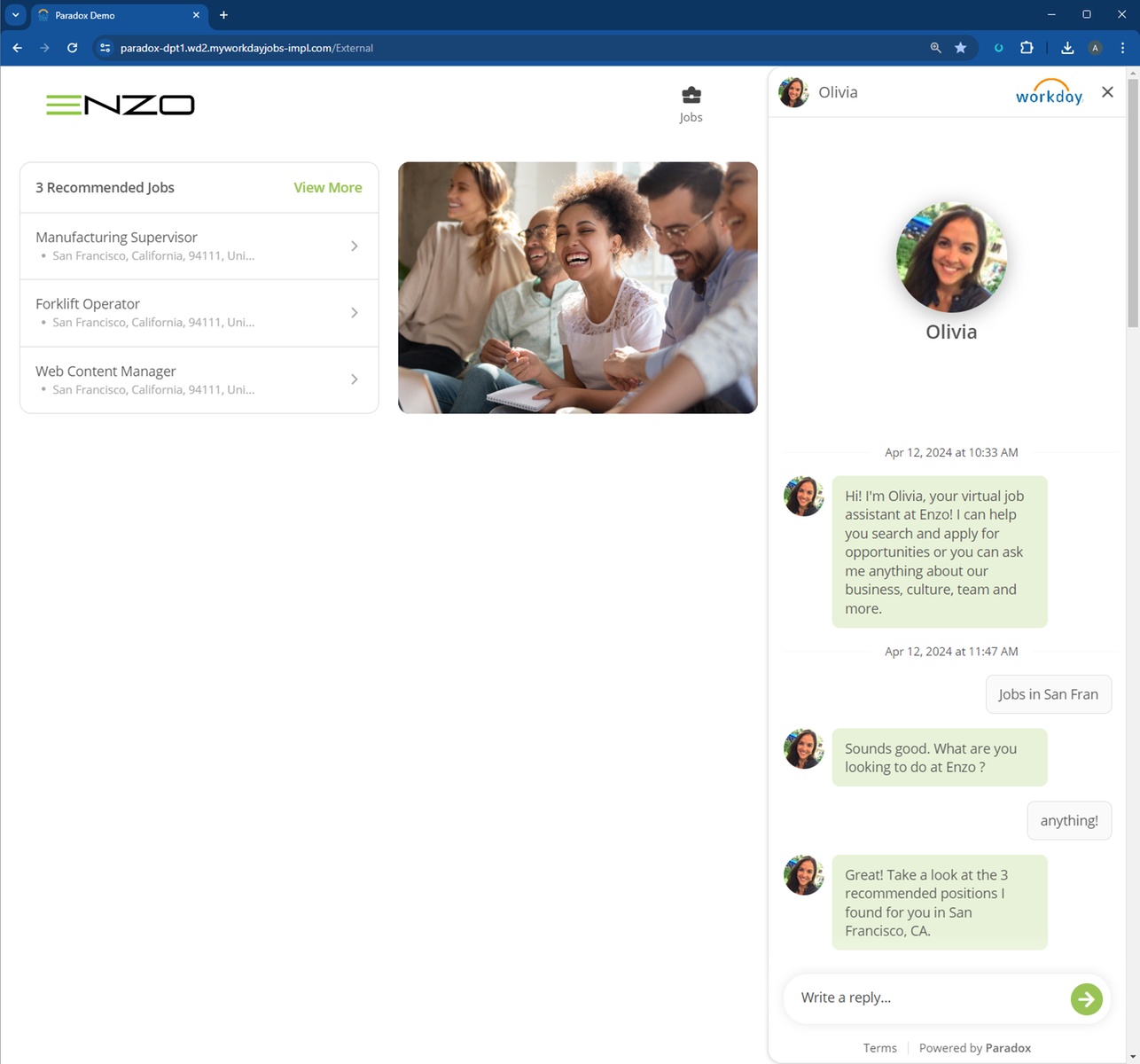 Paradox Widget for Workday External Career Sites | Workday Marketplace
