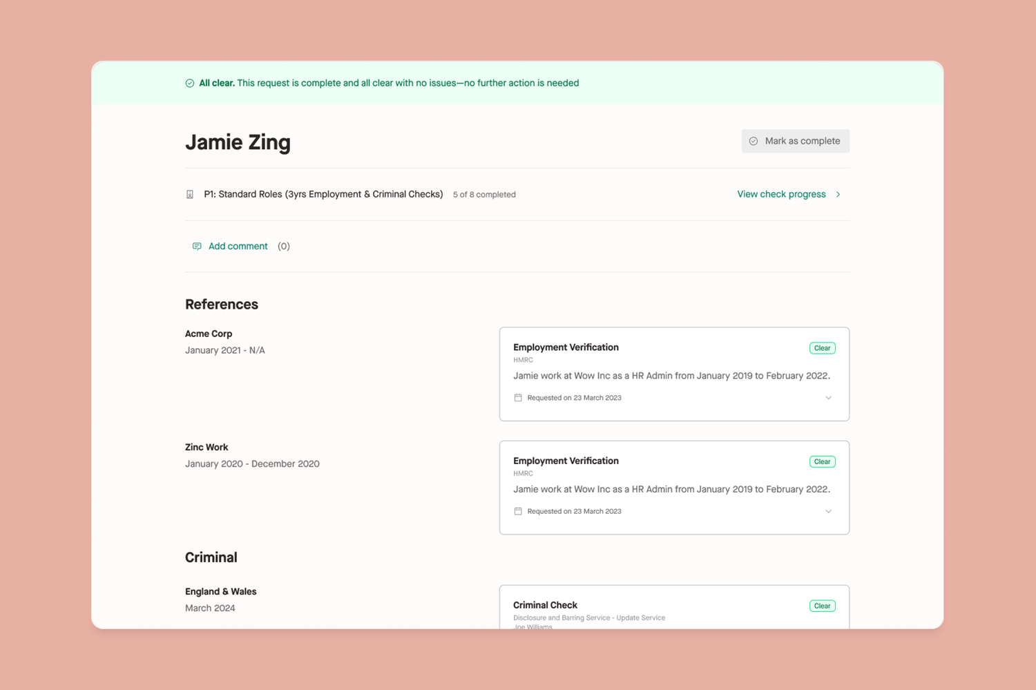 Prime Background Screening Solution by Zinc Work | ICIMS Marketplace