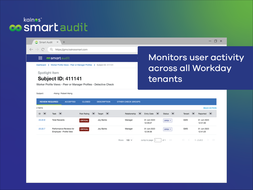 Kainos Smart Audit | Workday Marketplace