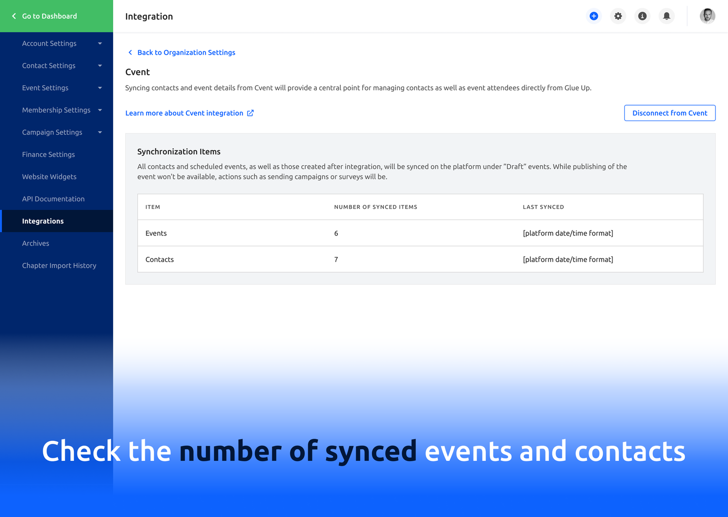 Glue Up - Cvent Integration | Cvent App Marketplace