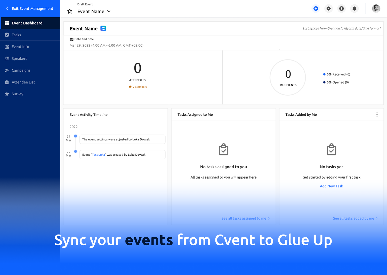 Glue Up - Cvent Integration | Cvent App Marketplace