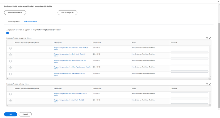 Bulk Advance Business Process | Workday Marketplace